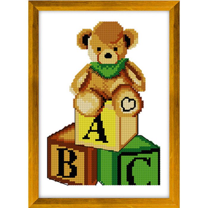 Kit à broder au point de croix ABC ourson - Cdiscount Beaux-Arts et ...