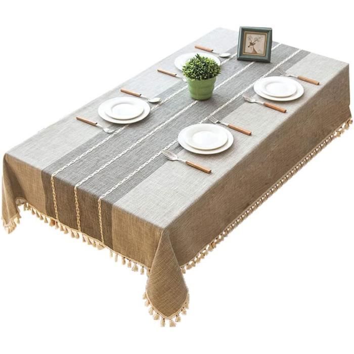 Élégant Stripe Table Tissu Rectangulaire Table Couverture Anti ...