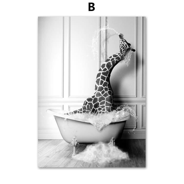 Tableau - Décoration murale - Animaux - Pingouin, Girafe, Éléphant ...