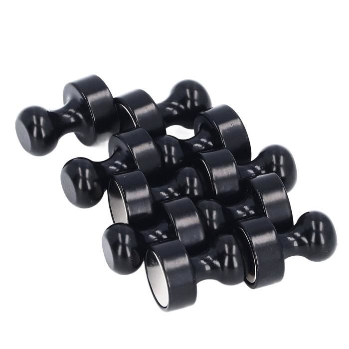 Aimants pour réfrigérateur - HURRISE - 10 pièces - Métal solide - Noir ...