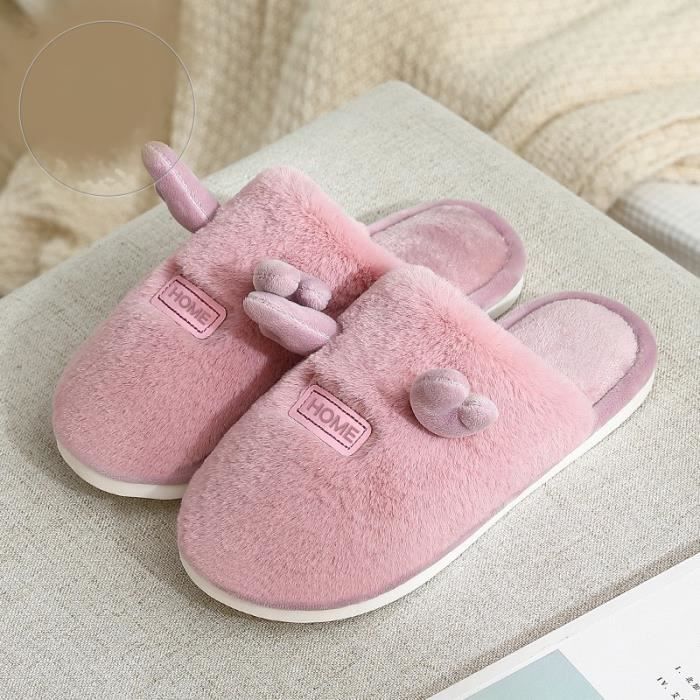 Pantoufles en coton de dessin animé mignon Chaleur intérieure ...