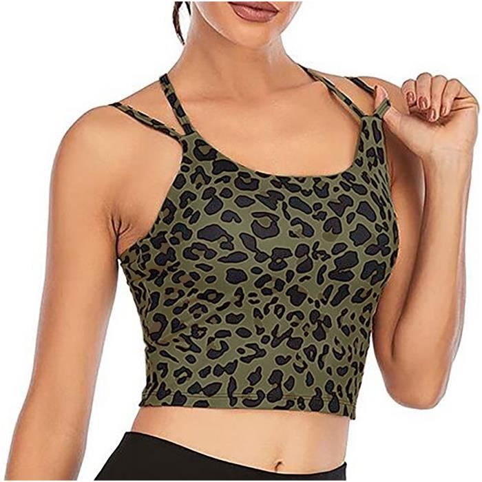 Caraco pour Femme Mode sans manches gilet décontracté léopard poitrine ...