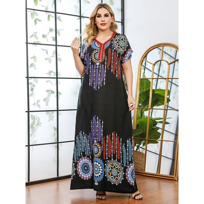 Robes grande taille pour femmes arabe musulman Hijab longue Maxi Robe ...
