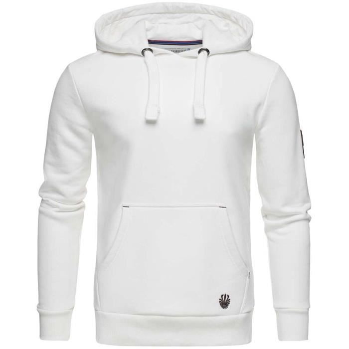 Sweat à capuche pour homme Takeoo Blanc: 3XL Blanc - Cdiscount Prêt-à ...