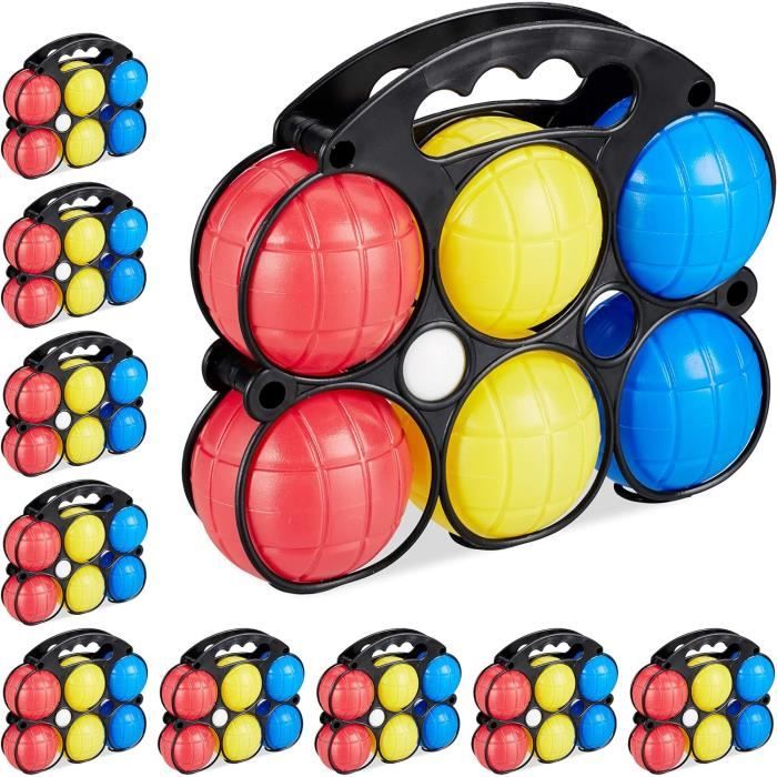 Mixte Pétanque boule de p tanque enfant 6x 3 couleurs plastique avec cochonnet tui transport se ...