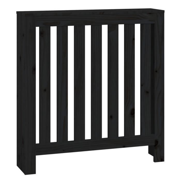 YOSOO Cache-radiateur Noir 79,5x19x84 cm Bois massif de pin 92431 ...