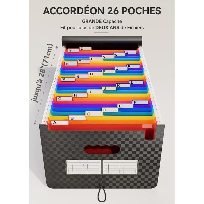 Document Folder A4 Folder A4 26 Compartiment Folder File Organizer Accordion Expandable Folder Folder Dossier De Tri Por P65 Cdiscount Beaux Arts et Loisirs creatifs
