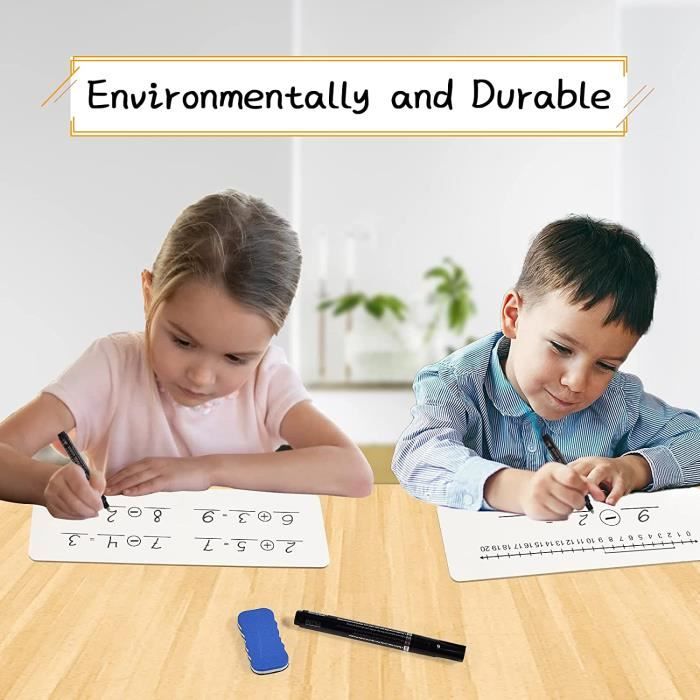 Mini tableau blanc effaçable à sec - Double face - Tableau d'écriture ...