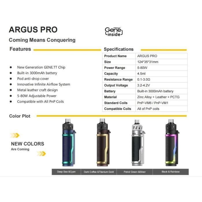 Argus Pro Pod Kit | Original Voo‘Poo Argus Pro Pod Kit 80W Built In ...