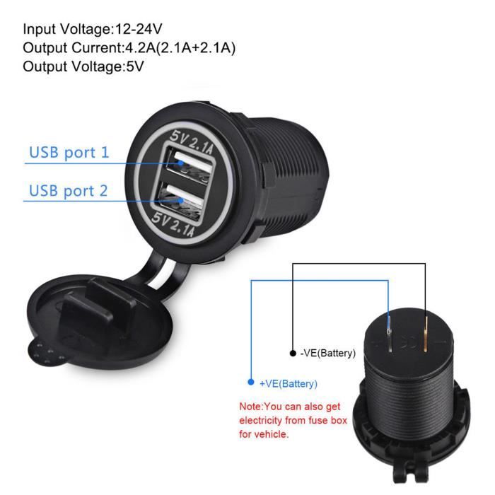 3X 5V 4.2A Fiche D'Adaptateur avec Double Chargeur USB Fiche de Courant ...