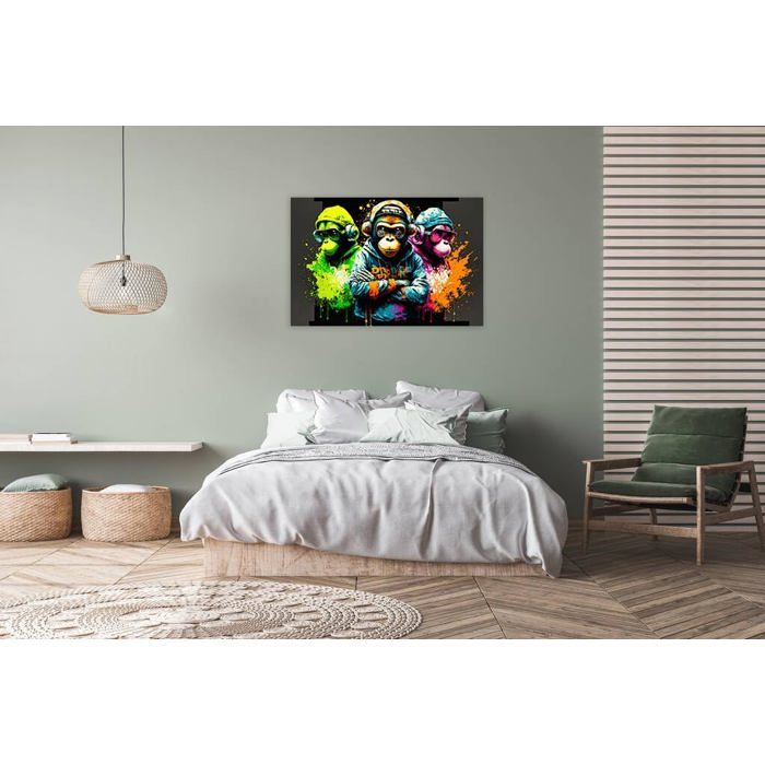 Tableau singe imprimé sur Toile-3 Singe Gorille Images sur Toile-Animal ...