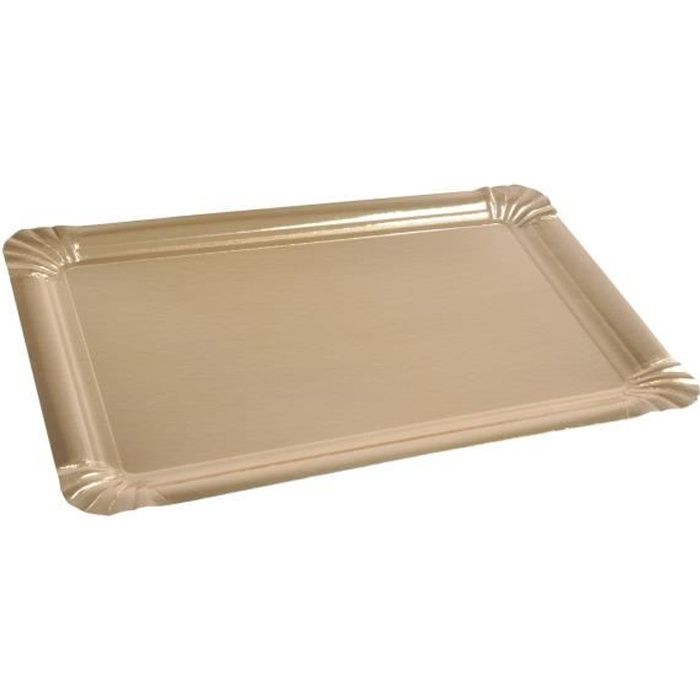 Lot de 5 plateaux rectangulaires jetables en carton 23x33 cm or ...