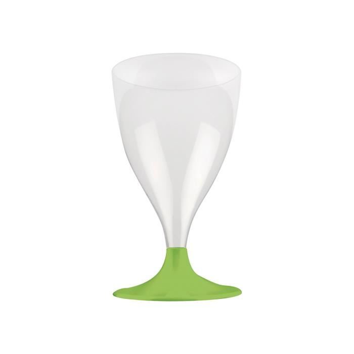 Lot de 6 verres à eau ou à vin jetables 20 cl vert - Cdiscount Maison