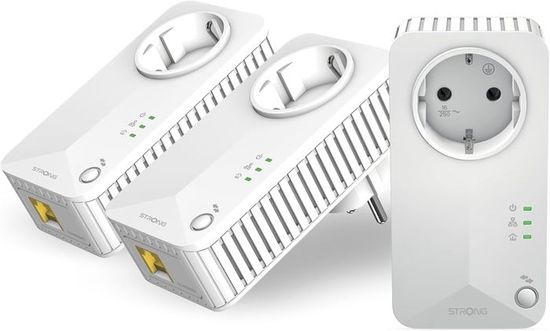 Strong Powerline 600 Lot de 3 adaptateurs CPL 600 jusqu'à 600 Mbit/s ...