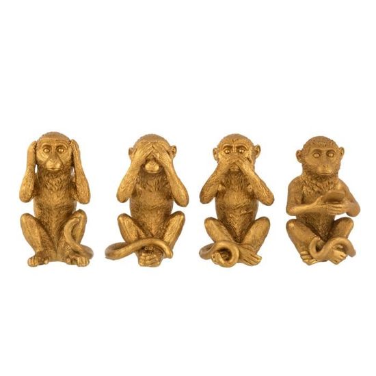 SINGE de la SAGESSE et Mobile Texto Statue Set de 4 Décoration Amusante ...