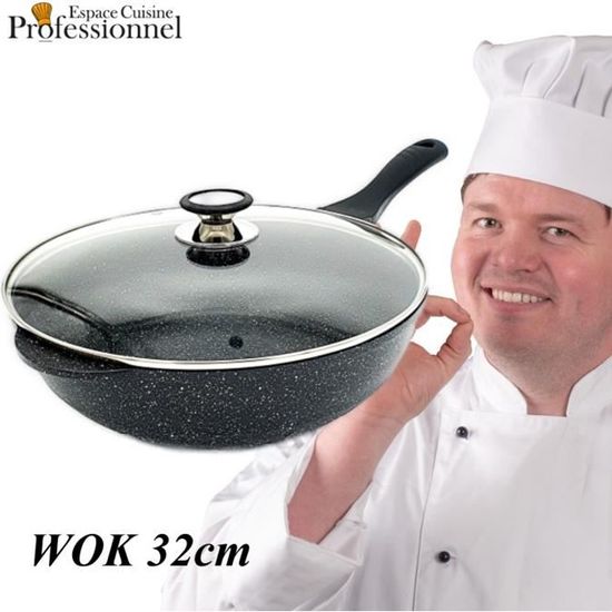 Wok 32cm Espace Cuisine Professionnel - Cdiscount Maison