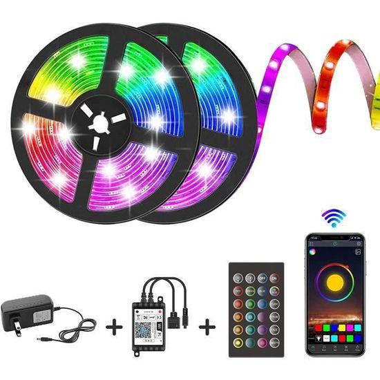 SKY-BANDE LED inco 15M Ruban LED Wifi 5050 RGB Bande Led Controcircleacute par APP du Smartphone ...