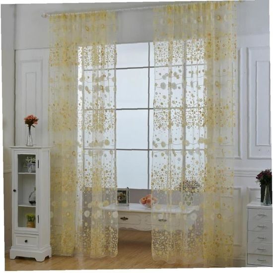 Rideaux de fenêtre Simple Tulle Petits Rideaux Floraux Accueil Décoration de la Chambre Salon ...