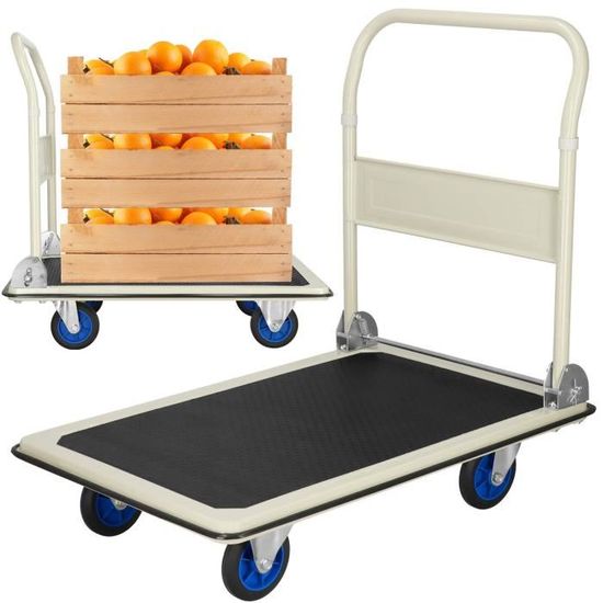 Chariot à Plate-Forme - SPRINGOS - Pliable - Charge 300 kg - Dimensions ...