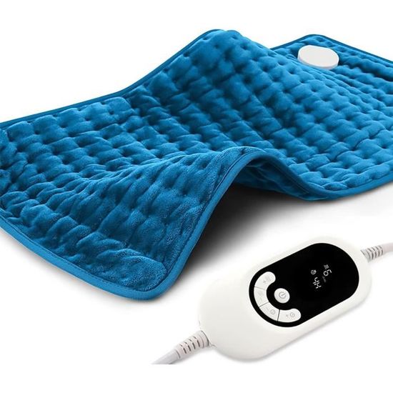 Coussin chauffant électrique TRAHOO - Bleu 60x30cm - Fonctionnement ...