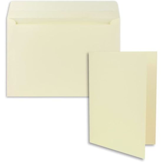 Lot De 10 Cartes Pliantes - Format A5 - 14,8 X 21 Cm - Vanille (Crème ...