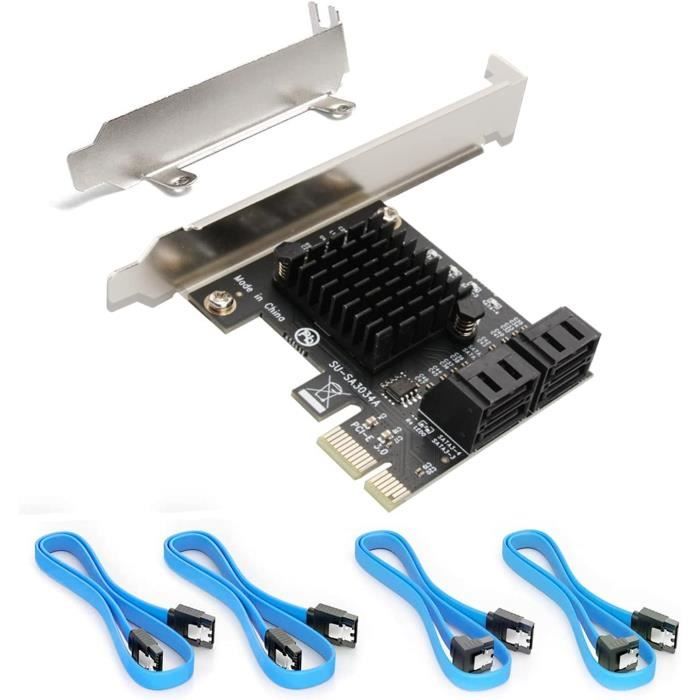 Carte PCIe SATA4 Ports avec 4 cables SATACarte d'extension de ...