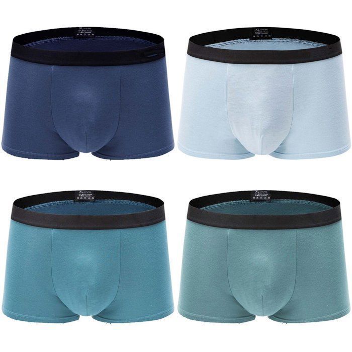 Lot de 4 Boxer Homme Coton, Caleçon Boxer Homme Naturel et ...