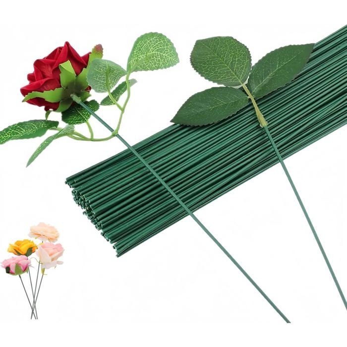 Fil de Fleurs Vert,100 Pièces Fil de fer pour Fleuriste,Outils D ...