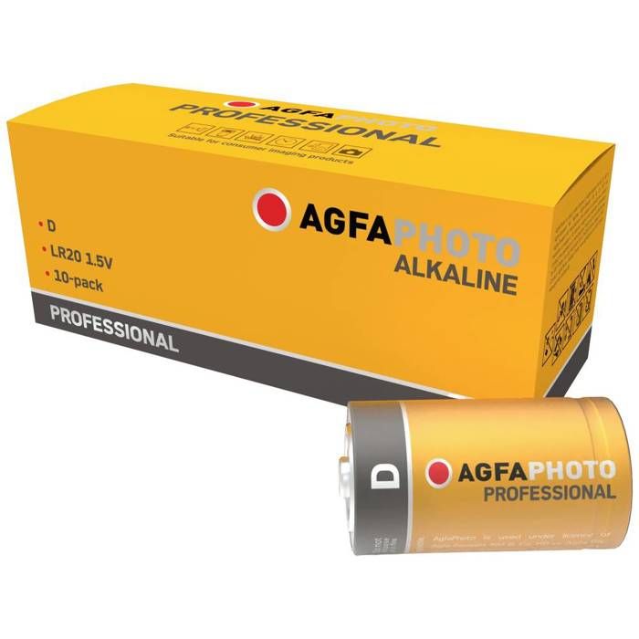 AgfaPhoto Professional LR20 Pile LR20 (D) alcaline(s) 1.5 V 10 pc(s) - Cdiscount Bricolage