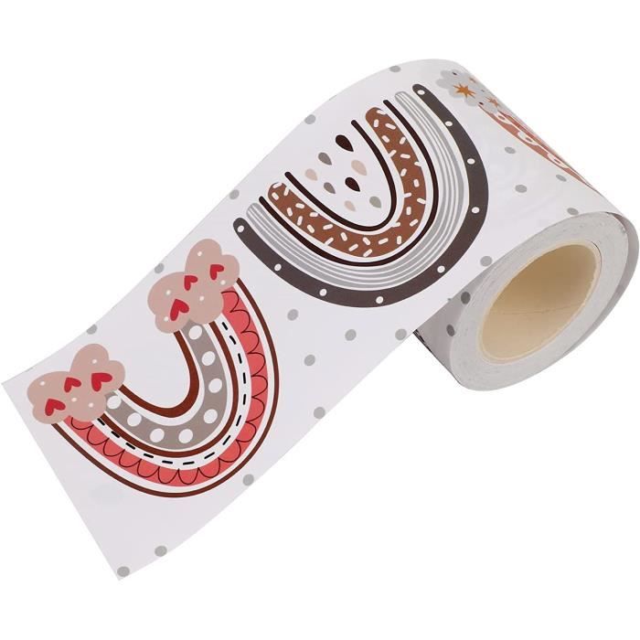 Tableau daffichage boho rainbow avec bordures droites et décorations ...