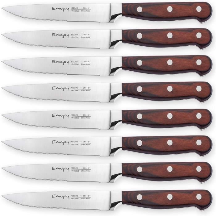 Couteaux à Steak, Couteau de Table Acier Inoxydable 8 pièces, Set ...