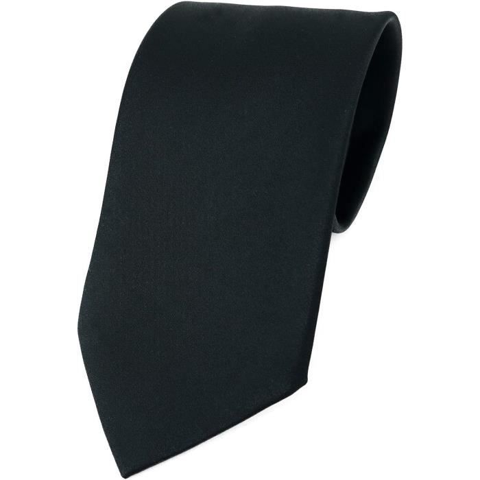Cravate Large Design En Noir Uni – Cravate De Deuil 100 % Polyester ...