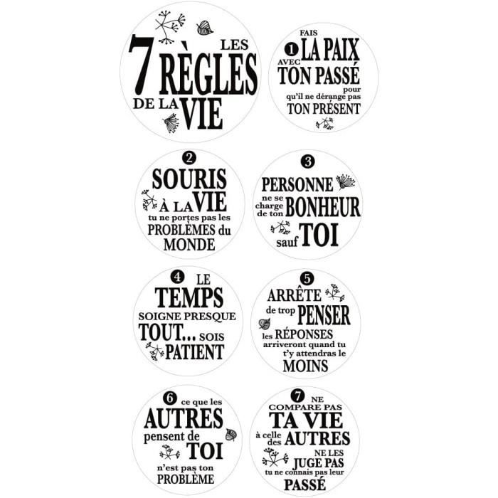 Les 7 Règles De La Vie. Planche Autocollants Ronds Règlement De Vie ...