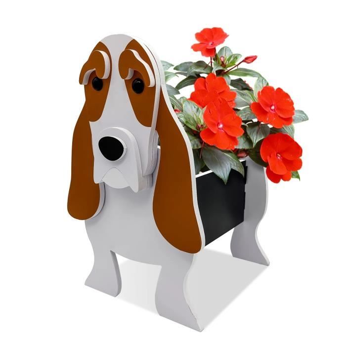 Pot de fleur de jardin en PVC, Jardinière de chien, Schnauzer, Bulldog ...