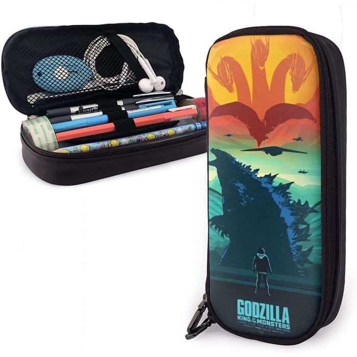 Trousse à crayons en cuir noir - Godzilla - 5x10.5x21cm Noir ...