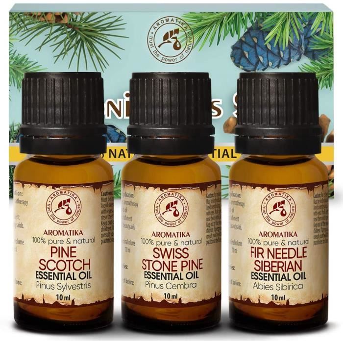 Coffret Huiles Essentielles 3x10ml - Pin Cembro Suisse - Pin Sylvestre ...