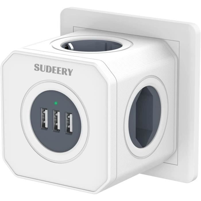 Multiprise Usb Murale, 7 En 1 Multiprise Murale 4 Prises Avec 3 Usb ...