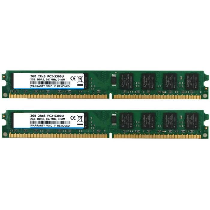 Kit de 4 Go (2 x 2 Go) 2RX8 DDR2 667MHz DIMM PC2-5300U PC2-5300 PC2 ...
