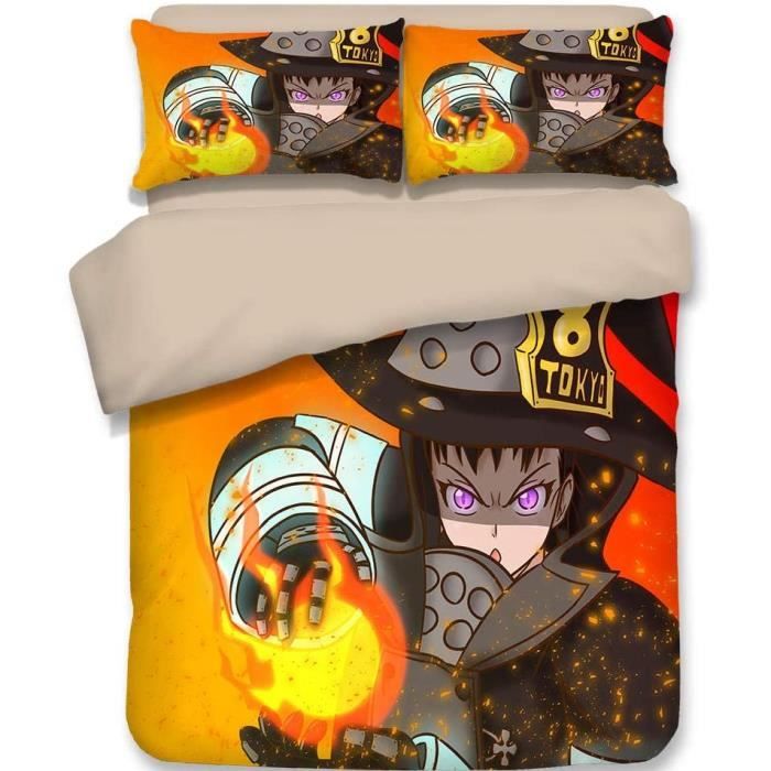 Anime Scorching Fire Brigade Fire Force Anti-Rides Housse de Couette ...
