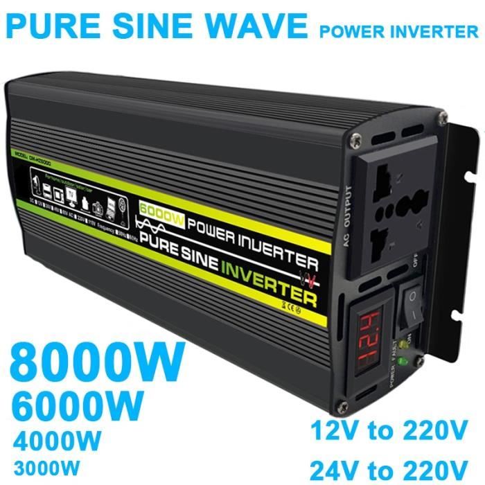 24V 3000W - 6000w Car Inverter Pure Sine Wave Power Inverter Voltage ...