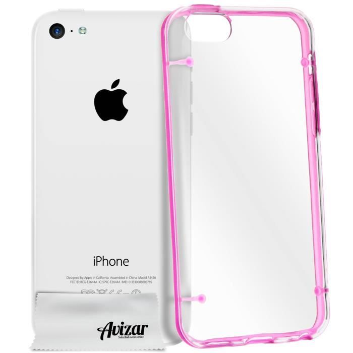 Coque Apple iPhone 5C - Rigide Transparent/Rose - Cdiscount Téléphonie
