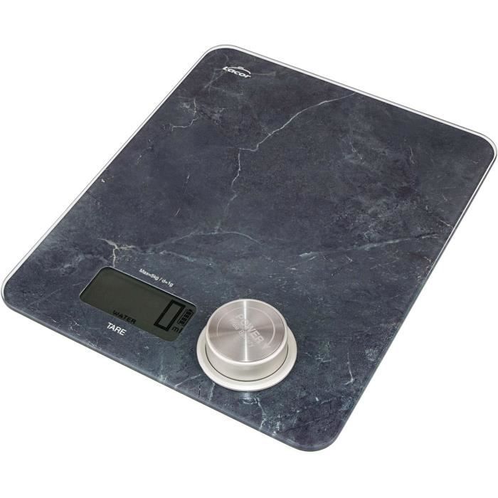 61720 - Balance De Cuisine Eco Effet Marbre - Sans Piles Ni Batteries, Système Ecomove, Verre ...