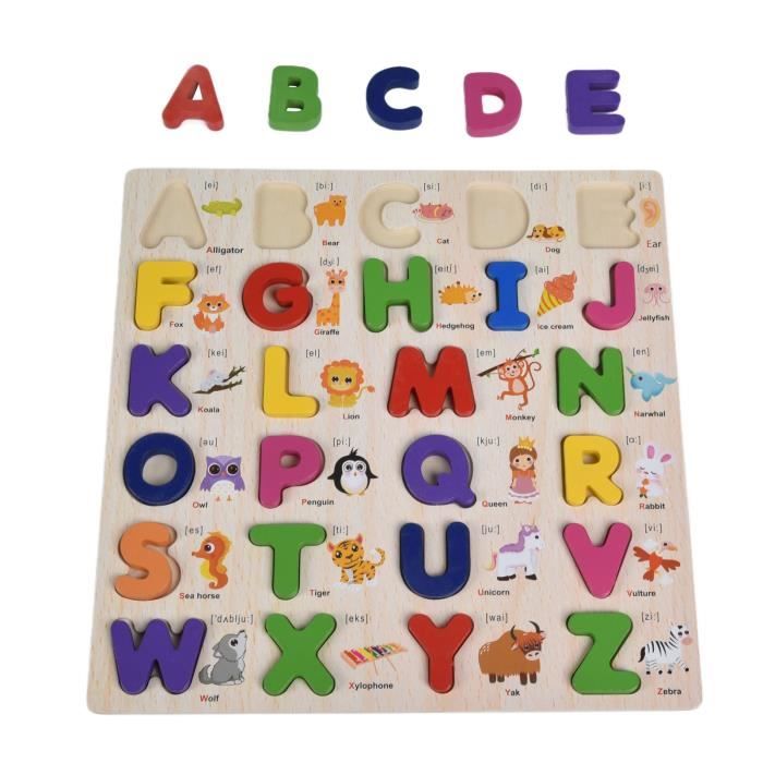 Garosa casse-têtes alphabet préscolaire Puzzle alphabet bois coloré ...