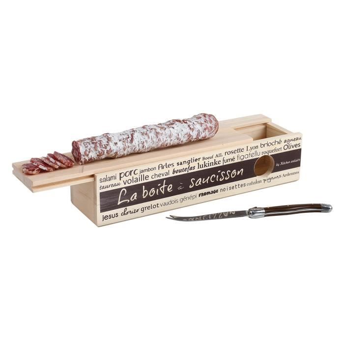 Boîte à saucisson avec couteau MEC117 - Cdiscount Maison