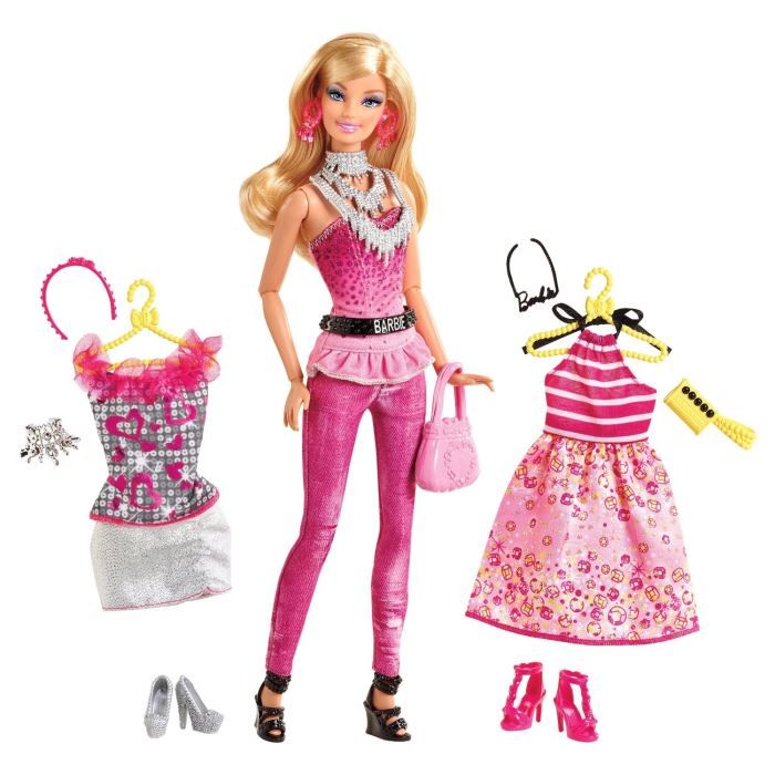 Barbie Fashionistas + 3 robes roses - Cdiscount Jeux - Jouets