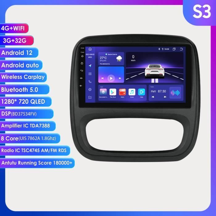 3G+32G Autoradio 2Din Android 12 pour Opel Vivaro B 2014-2018 Renault Trafic 3 lecteur ...