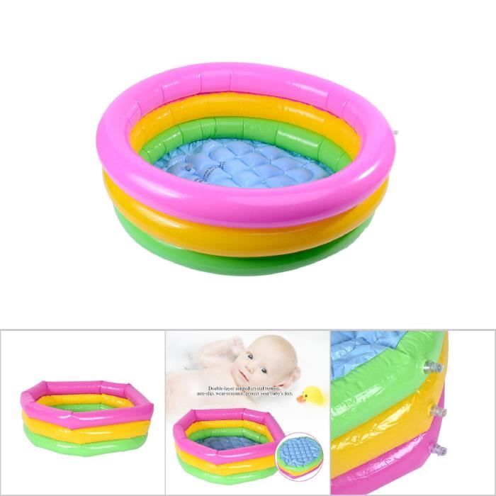 Piscine gonflable pour bébé Trois couches arc-en-ciel QQMORA - Modèle ...