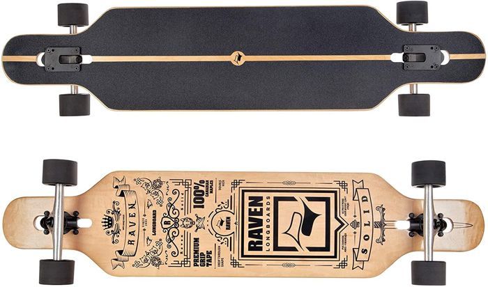 Longboard - RAVEN - Solid - Double Kick - ABEC-9 - Érable canadien ...