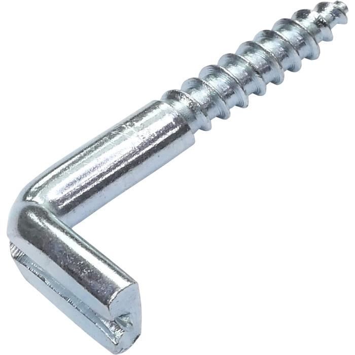 C47886 Lot De 20 Crochet En Forme De L Ø5.2X40Mm Vis À Bois Fileté Gond À Talon À Visser Gond À ...