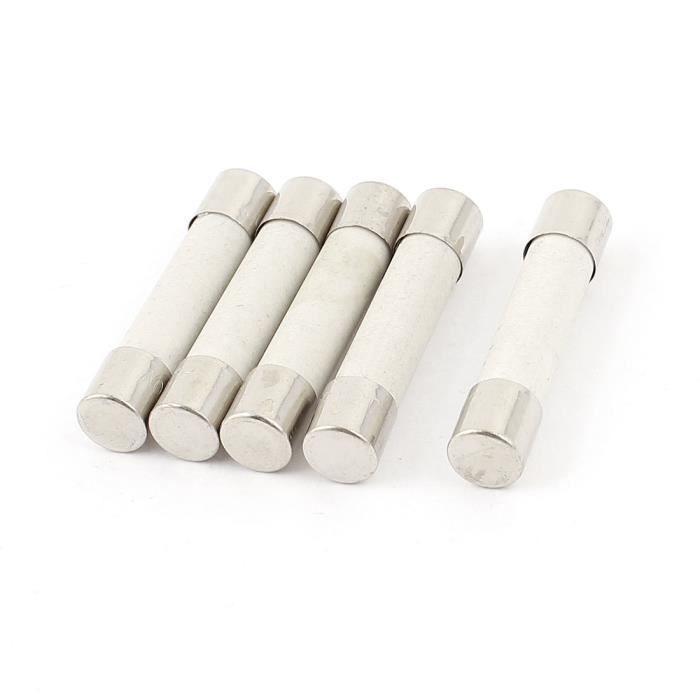 SOURCING MAP 5Pcs AC 500V 0.5A 6mmx30mm Coup Rapide Cylindrique Céramique Tube Fusibles ...